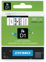Dymo D1 tape 45013 12mm zwart op wit