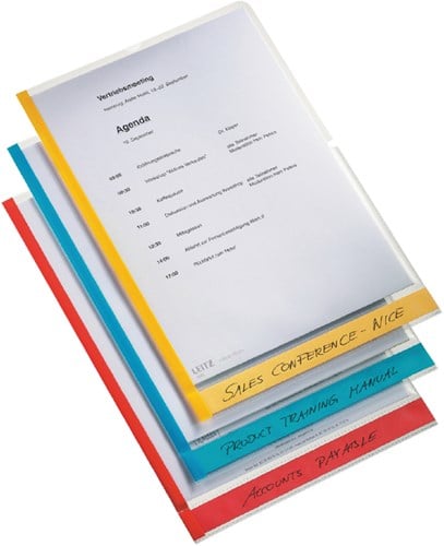 Insteekmap L-model Leitz 4080300 A4 gekleurde rand